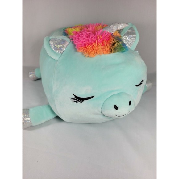 Kellytoy | Toys | Squishmallow Justice Exclusive 8 Crystal The Unicorn Pig Aqua Rainbow Mane ...